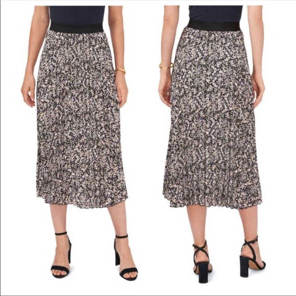 Vince Camuto | Skirts | Vince Camuto Trendy Elastic Waist Pleated Midi ...